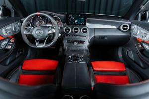 White Mercedes-Benz C 63 AMG 2017 in Vilnius, with an engine capacity of 3.98 L and mileage of 48 thousand km for 49999 €, photo 25 on AUTOMOTO.COM.LV