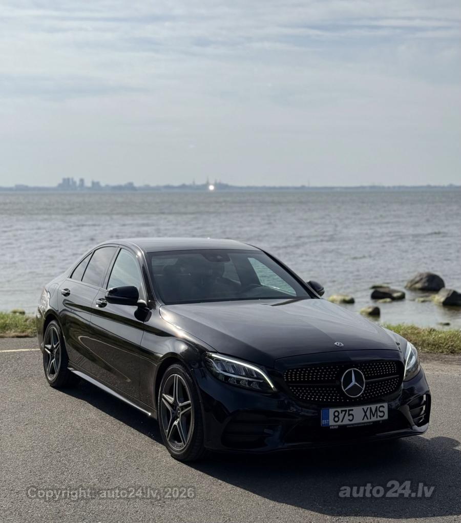 Black Mercedes-Benz C-Class 2019 in Tallinn, with an engine capacity of 1.60 L and mileage of 74 thousand km for 26500 €, photo 1 on AUTOMOTO.COM.LV