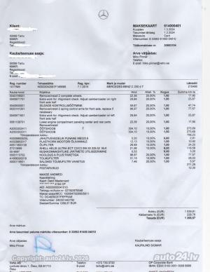 Черный Мерседес Ц-Класс 2015 в Тарту, объемом двигателя 2.10 л и пробегом 231 тыс. км за 10500 €, фото 19 на AUTOMOTO.COM.LV
