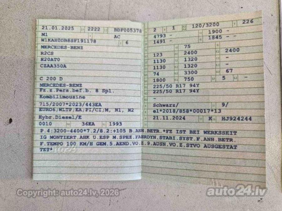 Черный Мерседес Ц-Класс 2025 в Таллин, объемом двигателя 2.00 л и пробегом 77 тыс. км за 31995 €, фото 13 на AUTOMOTO.COM.LV