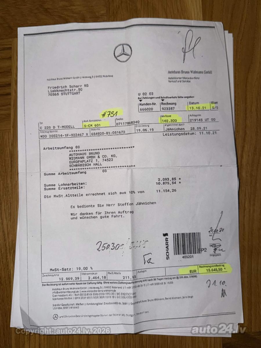 Мерседес Ц-Класс 2019 в Таллин, объемом двигателя 2.00 л и пробегом 128 тыс. км за 22500 €, фото 10 на AUTOMOTO.COM.LV