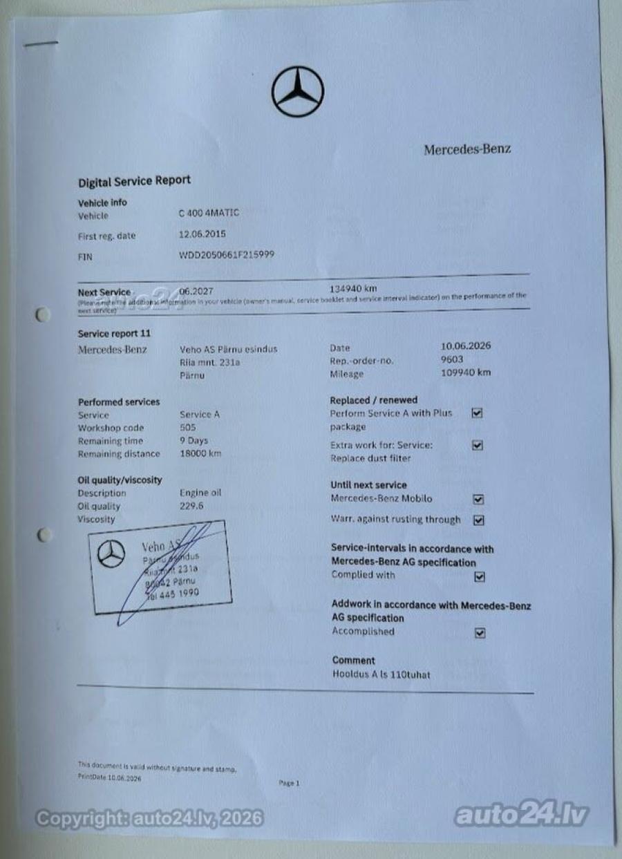 Balts Mercedes-Benz C-Class 2015 Tallina, ar dzinēja tilpumu 3.00 L un nobraukumu 112 tūkst. km par 22900 €, foto 21 vietnē AUTOMOTO.COM.LV