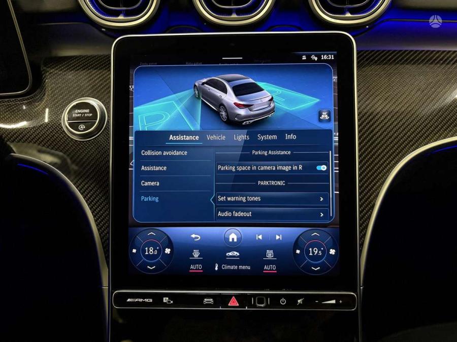 Черный Мерседес C43 AMG 2023 в Вильнюс, объемом двигателя 1.99 л и пробегом 18 тыс. км за 61990 €, фото 33 на AUTOMOTO.COM.LV
