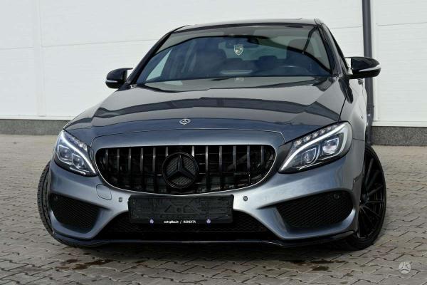 Grey Mercedes-Benz C43 AMG 2018 in Kretinga, with an engine capacity of 3.00 L and mileage of 97 thousand km for 23999 €, photo 2 on AUTOMOTO.COM.LV