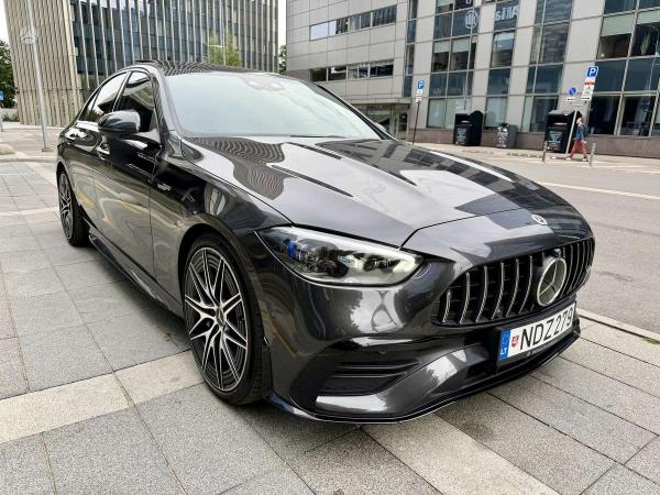 Grey Mercedes-Benz C43 AMG 2023 in Vilnius, with an engine capacity of 1.99 L and mileage of 28 thousand km for 55800 €, photo 4 on AUTOMOTO.COM.LV
