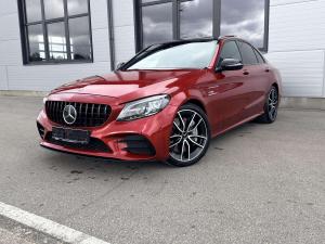 Red Mercedes-Benz C43 AMG 2020 in Vilnius, with an engine capacity of 3.00 L and mileage of 58 thousand km for 33500 €, photo  on AUTOMOTO.COM.LV
