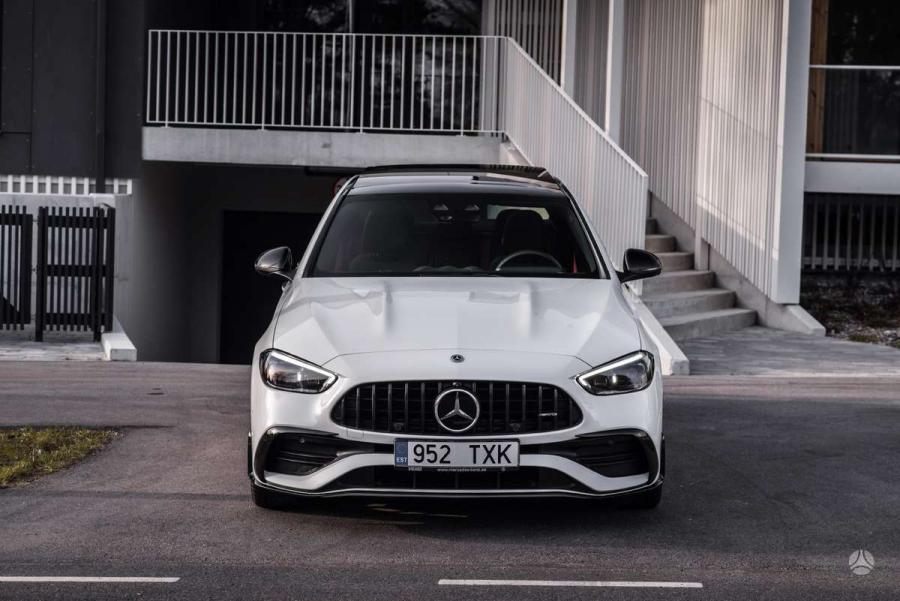 White Mercedes-Benz C43 AMG 2023 in Tallinn, with an engine capacity of 2.00 L and mileage of 25 thousand km for 69990 €, photo 3 on AUTOMOTO.COM.LV