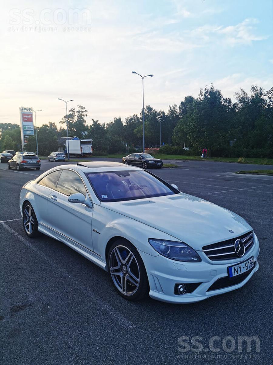 White Mercedes-Benz cl-63-amg 2008 in Riga, with an engine capacity of 6.20 L and mileage of 140 thousand km for 29000 €, photo 1 on AUTOMOTO.COM.LV