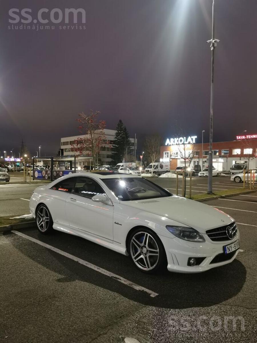 White Mercedes-Benz cl-63-amg 2008 in Riga, with an engine capacity of 6.20 L and mileage of 140 thousand km for 29000 €, photo 3 on AUTOMOTO.COM.LV