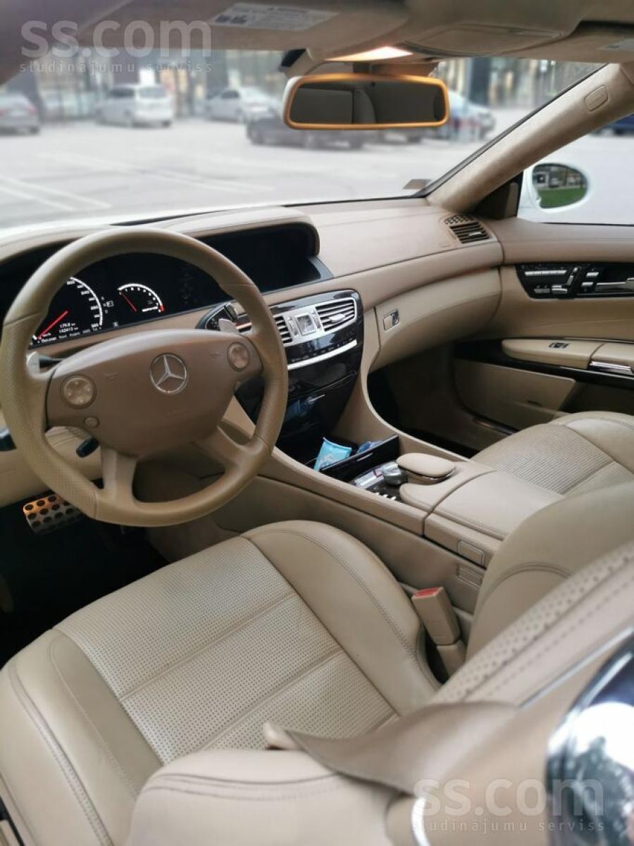 White Mercedes-Benz cl-63-amg 2008 in Riga, with an engine capacity of 6.20 L and mileage of 140 thousand km for 29000 €, photo 6 on AUTOMOTO.COM.LV