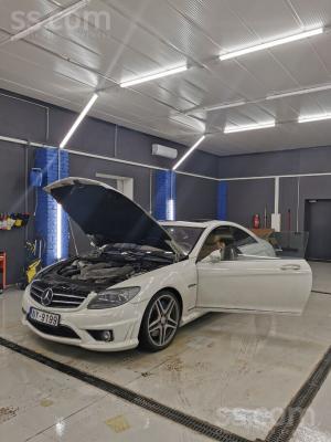 White Mercedes-Benz cl-63-amg 2008 in Riga, with an engine capacity of 6.20 L and mileage of 140 thousand km for 29000 €, photo 13 on AUTOMOTO.COM.LV