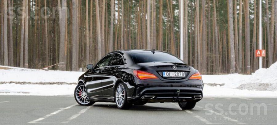 Black Mercedes-Benz CLA 180 2017 in Saldus, with an engine capacity of 1.60 L and mileage of 191 thousand km for 15200 €, photo 1 on AUTOMOTO.COM.LV
