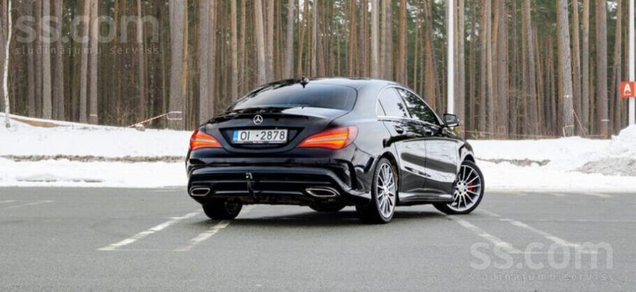 Black Mercedes-Benz CLA 180 2017 in Saldus, with an engine capacity of 1.60 L and mileage of 191 thousand km for 15200 €, photo 7 on AUTOMOTO.COM.LV