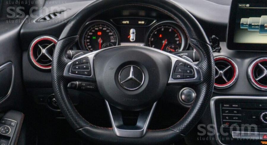 Black Mercedes-Benz CLA 180 2017 in Saldus, with an engine capacity of 1.60 L and mileage of 191 thousand km for 15200 €, photo 13 on AUTOMOTO.COM.LV