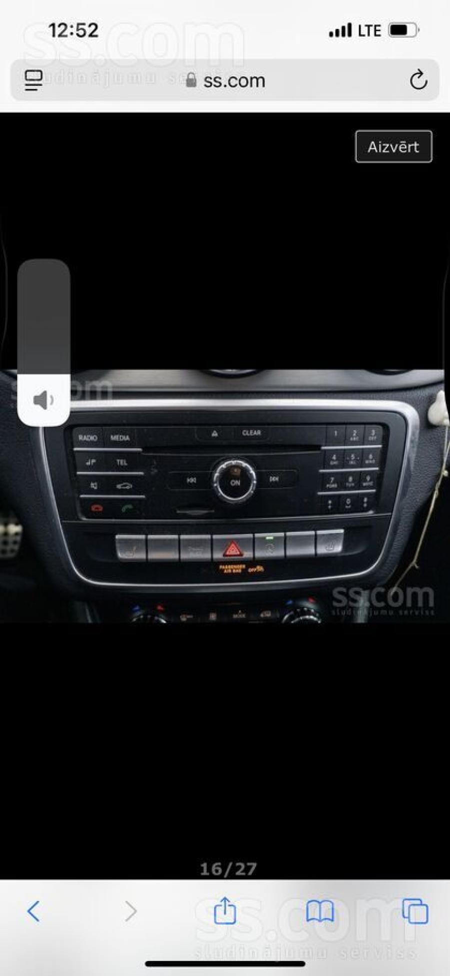 Black Mercedes-Benz CLA 180 2017 in Saldus, with an engine capacity of 1.60 L and mileage of 191 thousand km for 15200 €, photo 16 on AUTOMOTO.COM.LV