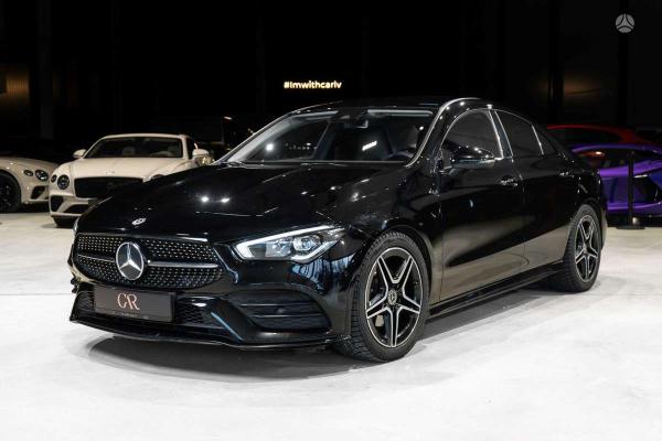 Black Mercedes-Benz CLA 180 2020 in Riga, with an engine capacity of 1.33 L and mileage of 76 thousand km for 26500 €, photo 1 on AUTOMOTO.COM.LV