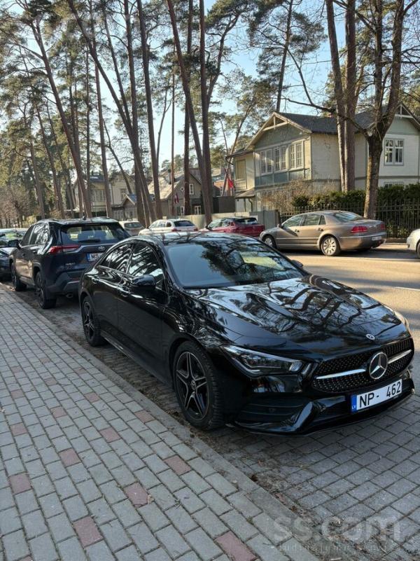 Black Mercedes-Benz CLA 180 2023 in Riga, with an engine capacity of 1.30 L and mileage of 38 thousand km for 27000 €, photo 1 on AUTOMOTO.COM.LV