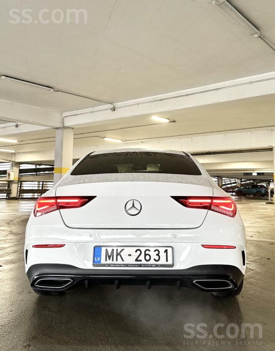 White Mercedes-Benz CLA 180 2020 in Riga, with an engine capacity of 1.40 L and mileage of 72 thousand km for 26500 €, photo 3 on AUTOMOTO.COM.LV