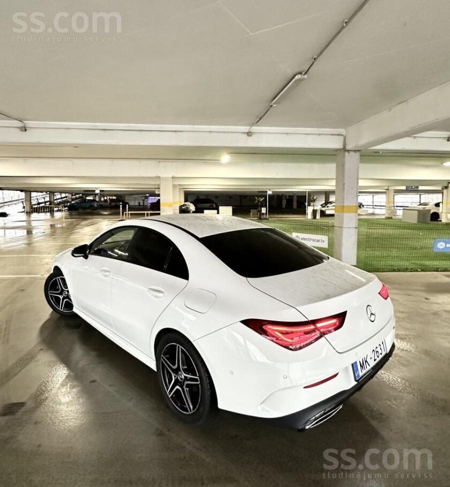 White Mercedes-Benz CLA 180 2020 in Riga, with an engine capacity of 1.40 L and mileage of 72 thousand km for 26500 €, photo 4 on AUTOMOTO.COM.LV