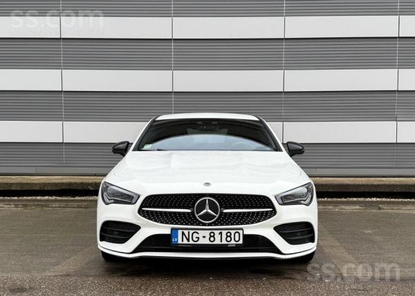 White Mercedes-Benz CLA 180 2022 in Riga, with an engine capacity of 1.30 L and mileage of 43 thousand km for 29950 €, photo 2 on AUTOMOTO.COM.LV