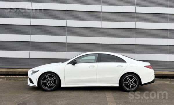 White Mercedes-Benz CLA 180 2022 in Riga, with an engine capacity of 1.30 L and mileage of 43 thousand km for 29950 €, photo 4 on AUTOMOTO.COM.LV