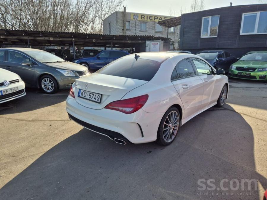 White Mercedes-Benz CLA 180 2015 in Riga, with an engine capacity of 1.60 L and mileage of 56 thousand km for 18990 €, photo 6 on AUTOMOTO.COM.LV
