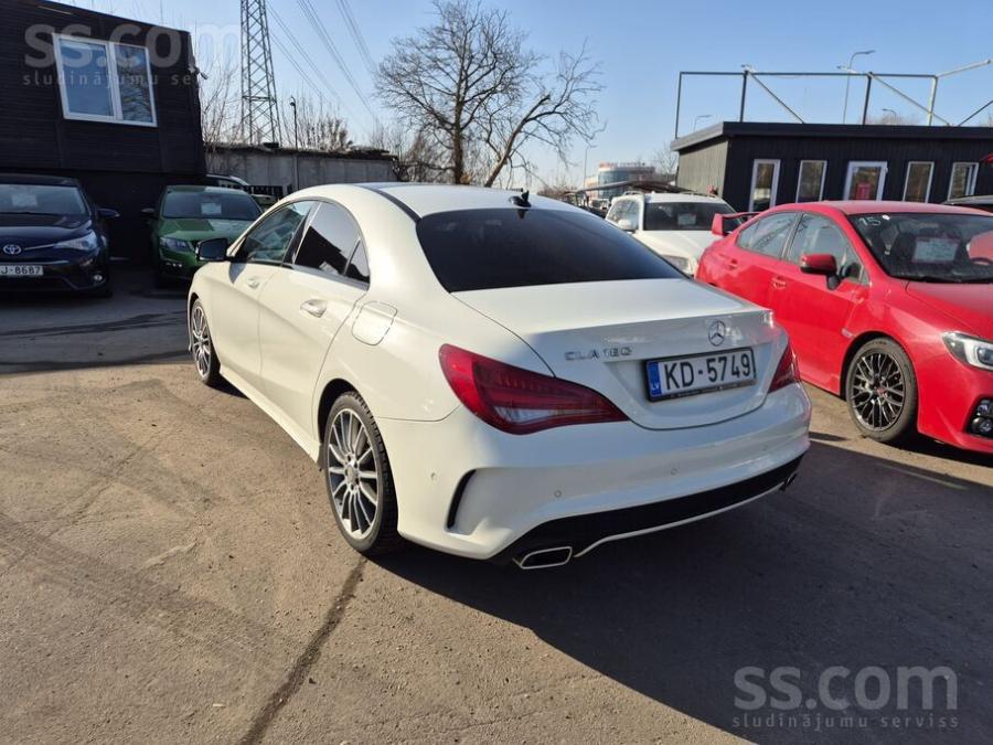 White Mercedes-Benz CLA 180 2015 in Riga, with an engine capacity of 1.60 L and mileage of 56 thousand km for 18990 €, photo 8 on AUTOMOTO.COM.LV