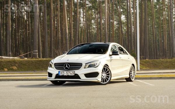 White Mercedes-Benz CLA 180 2015 in Riga, with an engine capacity of 1.60 L and mileage of 56 thousand km for 15590 €, photo 1 on AUTOMOTO.COM.LV