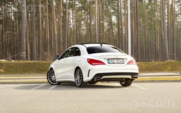 White Mercedes-Benz CLA 180 2015 in Riga, with an engine capacity of 1.60 L and mileage of 56 thousand km for 15590 €, photo 8 on AUTOMOTO.COM.LV