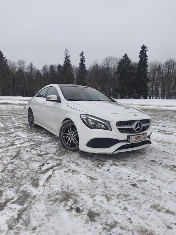 White Mercedes-Benz CLA 180 2019 in Kaunas, with an engine capacity of 1.60 L and mileage of 75 thousand km for 17500 €, photo 1 on AUTOMOTO.COM.LV