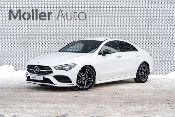 White Mercedes-Benz CLA 180 2022 in Riga, with an engine capacity of 1.30 L and mileage of 83 thousand km for 32450 €, photo 1 on AUTOMOTO.COM.LV