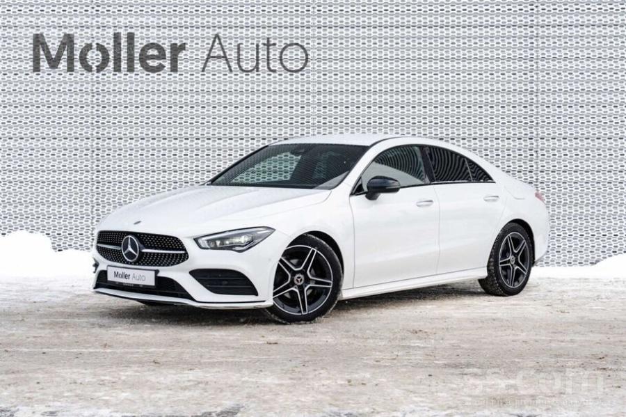 White Mercedes-Benz CLA 180 2022 in Riga, with an engine capacity of 1.30 L and mileage of 83 thousand km for 32450 €, photo 1 on AUTOMOTO.COM.LV