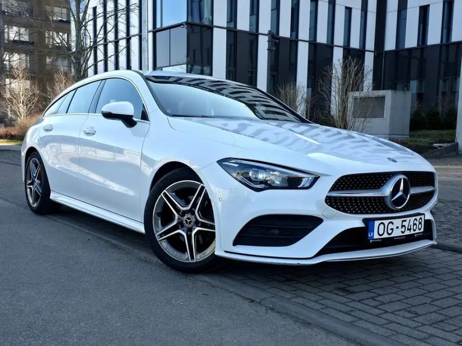 White Mercedes-Benz CLA 180 2020 in Riga, with an engine capacity of 1.40 L and mileage of 201 thousand km for 16490 €, photo 4 on AUTOMOTO.COM.LV