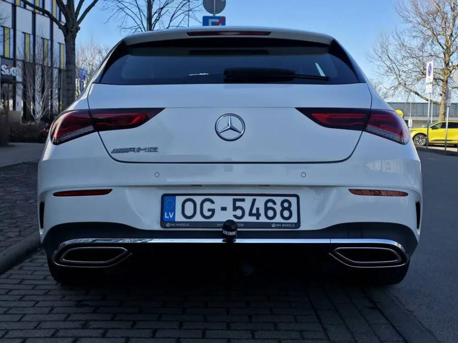 White Mercedes-Benz CLA 180 2020 in Riga, with an engine capacity of 1.40 L and mileage of 201 thousand km for 16490 €, photo 7 on AUTOMOTO.COM.LV