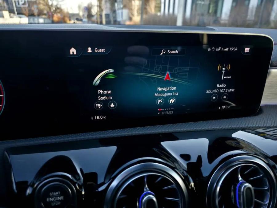 White Mercedes-Benz CLA 180 2020 in Riga, with an engine capacity of 1.40 L and mileage of 201 thousand km for 16490 €, photo 16 on AUTOMOTO.COM.LV