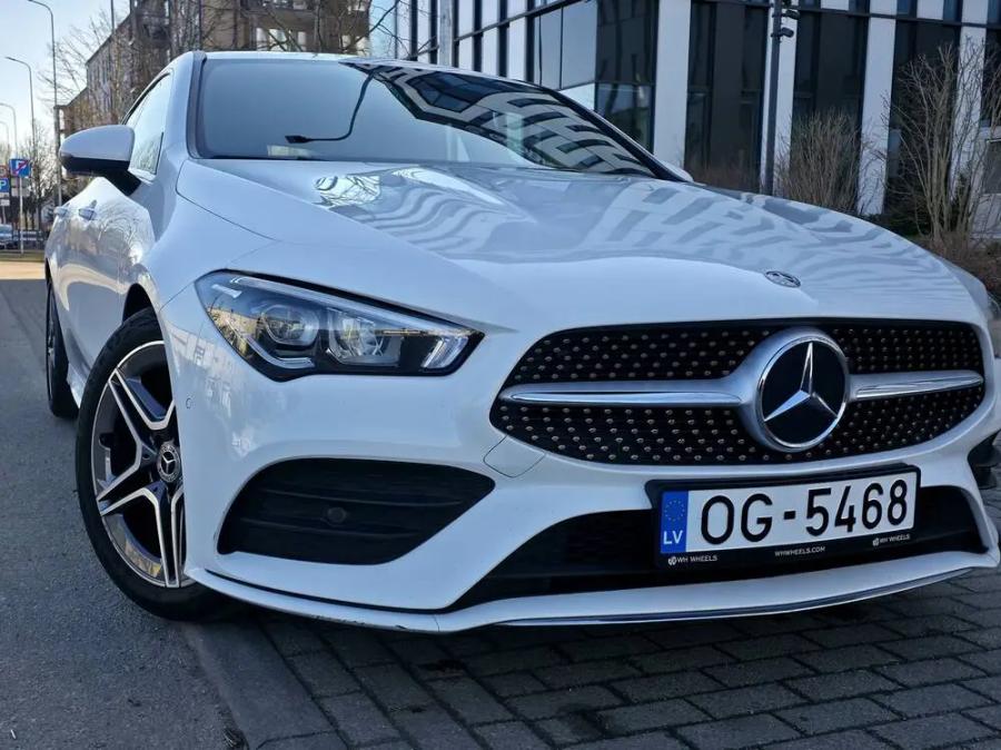 White Mercedes-Benz CLA 180 2020 in Riga, with an engine capacity of 1.40 L and mileage of 201 thousand km for 16490 €, photo 30 on AUTOMOTO.COM.LV