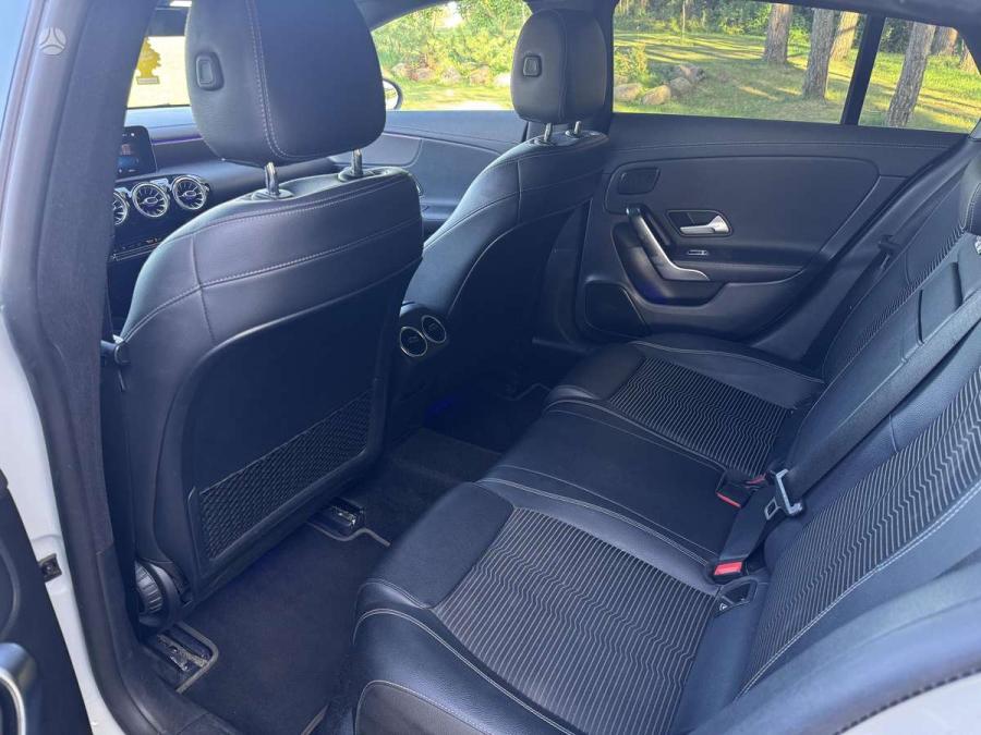 White Mercedes-Benz CLA 180 2020 in Utena, with an engine capacity of 1.46 L and mileage of 214 thousand km for 16500 €, photo 9 on AUTOMOTO.COM.LV
