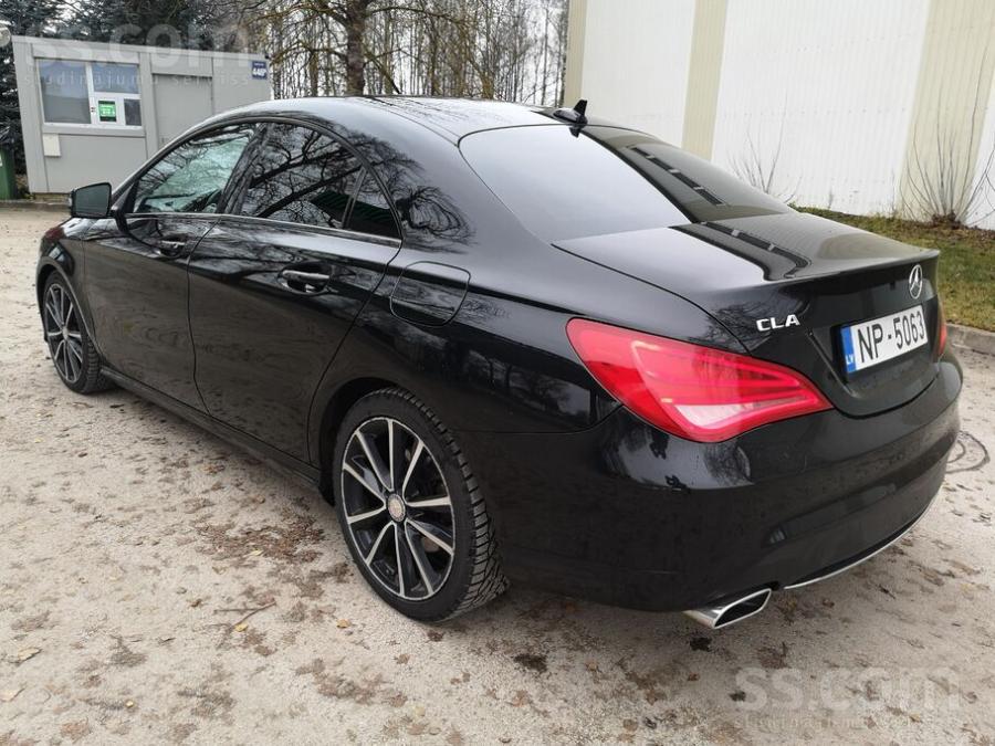 Black Mercedes-Benz CLA 200 2015 in Riga, with an engine capacity of 2.20 L and mileage of 0 thousand km for 8700 €, photo 4 on AUTOMOTO.COM.LV