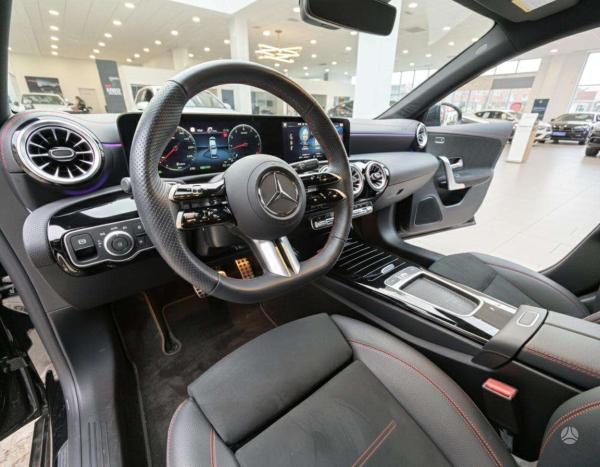 Black Mercedes-Benz CLA 200 2024 in Tallinn, with an engine capacity of 1.33 L and mileage of 14 thousand km for 34900 €, photo 7 on AUTOMOTO.COM.LV