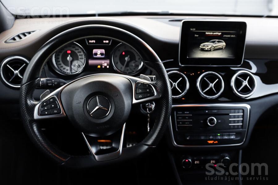Black Mercedes-Benz CLA 200 2016 in Riga, with an engine capacity of 1.60 L and mileage of 193 thousand km for 12300 €, photo 13 on AUTOMOTO.COM.LV