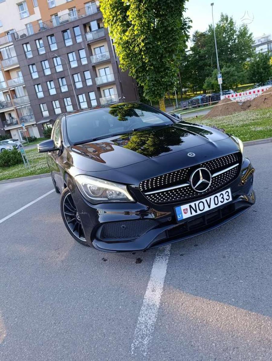 Black Mercedes-Benz CLA 200 2019 in Vilnius, with an engine capacity of 2.14 L and mileage of 268 thousand km for 13599 €, photo 1 on AUTOMOTO.COM.LV