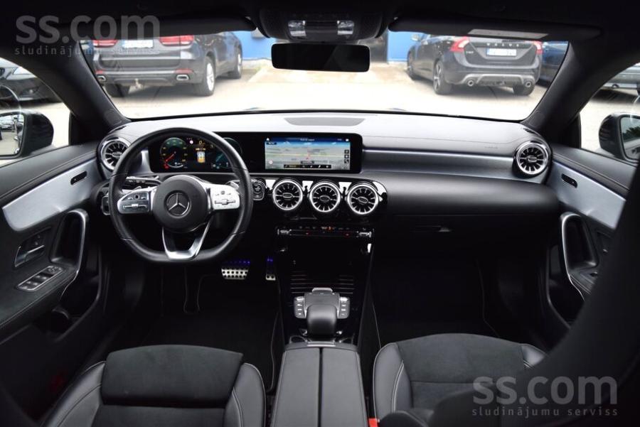Black Mercedes-Benz CLA 200 2021 in Riga, with an engine capacity of 2.00 L and mileage of 51 thousand km for 29500 €, photo 5 on AUTOMOTO.COM.LV