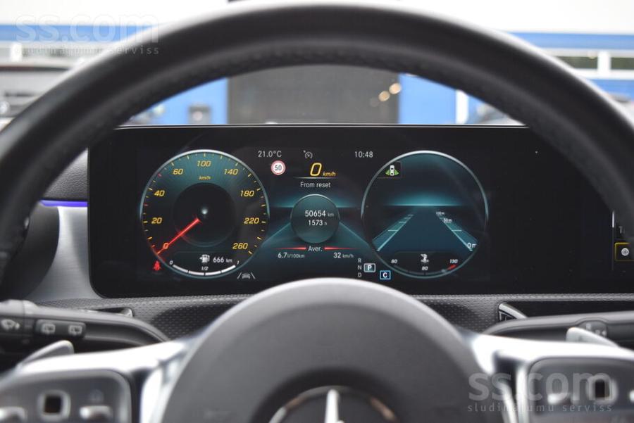 Black Mercedes-Benz CLA 200 2021 in Riga, with an engine capacity of 2.00 L and mileage of 51 thousand km for 29500 €, photo 11 on AUTOMOTO.COM.LV