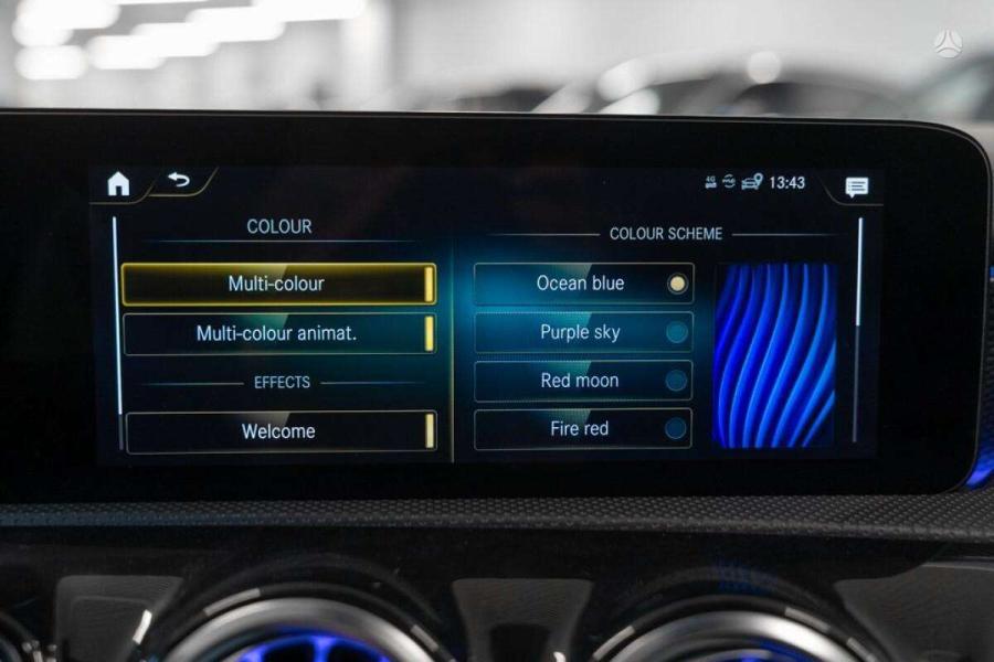 Black Mercedes-Benz CLA 200 2023 in Vilnius, with an engine capacity of 2.00 L and mileage of 162 thousand km for 21800 €, photo 17 on AUTOMOTO.COM.LV