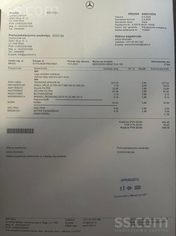 Серый Мерседес ЦЛА 200 2023 в Рига, объемом двигателя 1.40 л и пробегом 31 тыс. км за 34500 €, фото 10 на AUTOMOTO.COM.LV