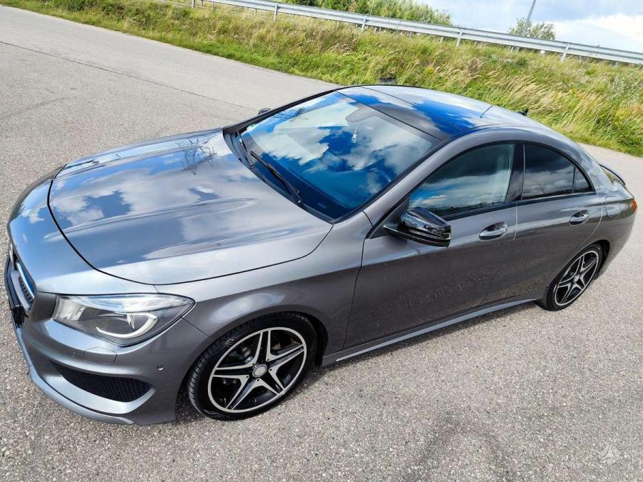 Pelēks Mercedes-Benz CLA 200 2014 Marijampole, ar dzinēja tilpumu 1.80 L un nobraukumu 206 tūkst. km par 12900 €, foto 19 vietnē AUTOMOTO.COM.LV