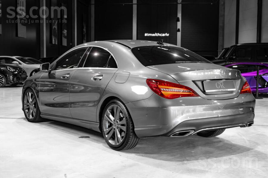 Grey Mercedes-Benz CLA 200 2018 in Riga, with an engine capacity of 1.60 L and mileage of 95 thousand km for 17900 €, photo 7 on AUTOMOTO.COM.LV