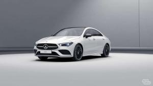 White Mercedes-Benz CLA 200 2019 in Kaunas, with an engine capacity of 1.30 L and mileage of 44 thousand km for 29476 €, photo  on AUTOMOTO.COM.LV
