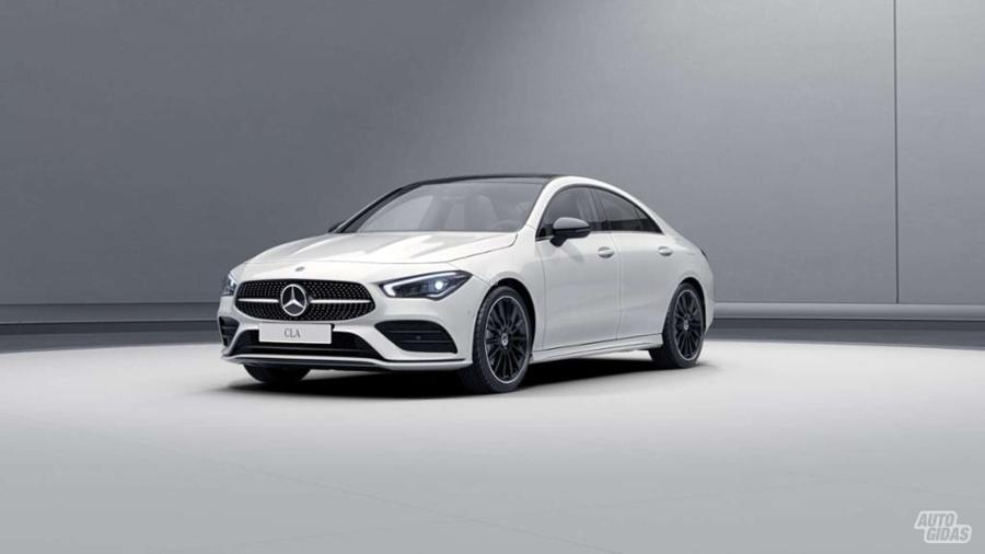 White Mercedes-Benz CLA 200 2019 in Kaunas, with an engine capacity of 1.30 L and mileage of 44 thousand km for 29476 €, photo 1 on AUTOMOTO.COM.LV