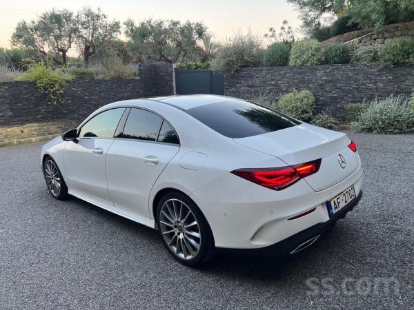 White Mercedes-Benz CLA 200 2023 in Riga, with an engine capacity of 1.40 L and mileage of 54 thousand km for 31500 €, photo 4 on AUTOMOTO.COM.LV